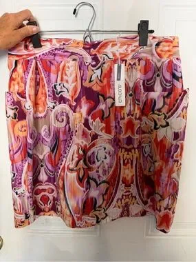 Chico's | Tops | Two Piece Set Chicos Pink Orange Paisley Top And Skirt ...
